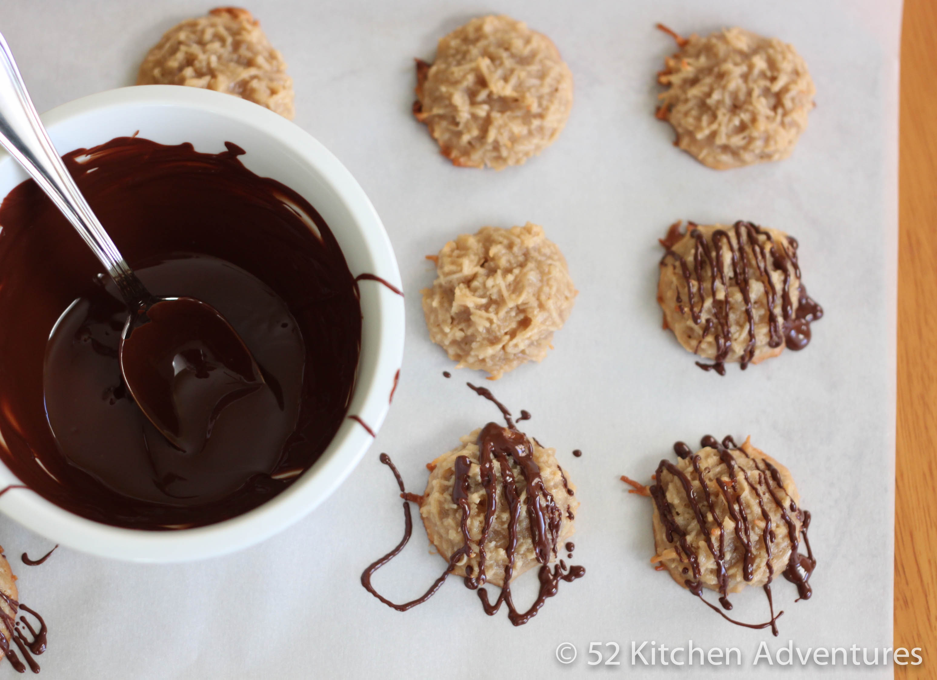 Samoa Macaroon drizzled in chocolate | 52 Kitchen Adventures